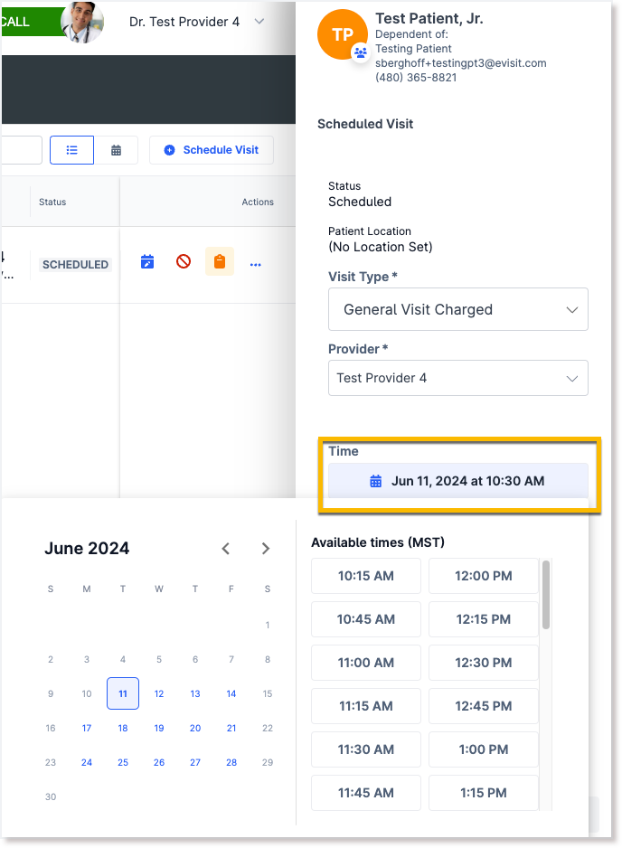 How to Reschedule a Patient – eVisit